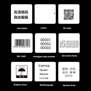 Naroote Handheld Printer, Handheld Inkjet Printer Mini Pocket Printer Portable LED Inkjet Coder for Logo Date Label 100?240V (US Plug 100?240V)