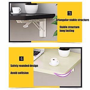 Folding Wall Mounted Workbench Drop Leaf Table, for Small Spaces Desk Office Home Kitchen Solid Wood Dining Table Computer Desk (Multiple Sizes)