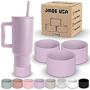 Jmoe USA 3-Pack Boot Sleeve Covers for Simple Modern 40oz & 30oz Trek Tumbler With Handle | Travel Mug | Protects Against Dents & Scratches | Fits Summit Bottles | Soft Silicone (Lavender Mist)
