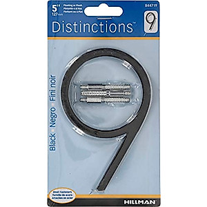 Distinctions 844719 Black Upgraded 5" Floating House Number 9