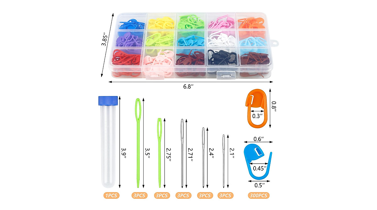 FIVEIZERO Stitch Markers Set - 220 Pieces & Needles