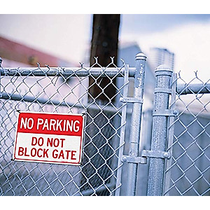 (2 pack) Faittoo No Parking Do Not Block Gate Sign, 10 x 7 Inches rectangle, .040 Rust Free Aluminum, UV Protected and Waterproof, Weather Resistant, Durable Ink, Easy to Mount
