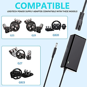 UpBright 24V AC/DC Adapter Compatible with Logitech G25 G27 G29 G920 G923 190211-0010 190211-A030 ADP-18L R33030 G940 APD DA-42H24 PS3 Xbox 360 Driving Force GT Racing Wheel Microsoft WRW01 WRW02 PSU