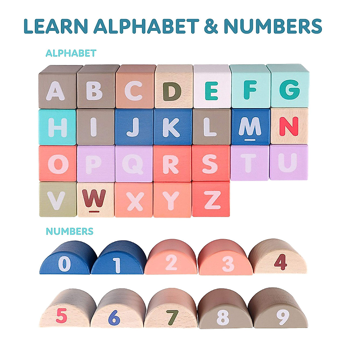 Jaytrue 115pc Montessori Wooden Building Block Set for Kids & Toddlers - Fun & Educational