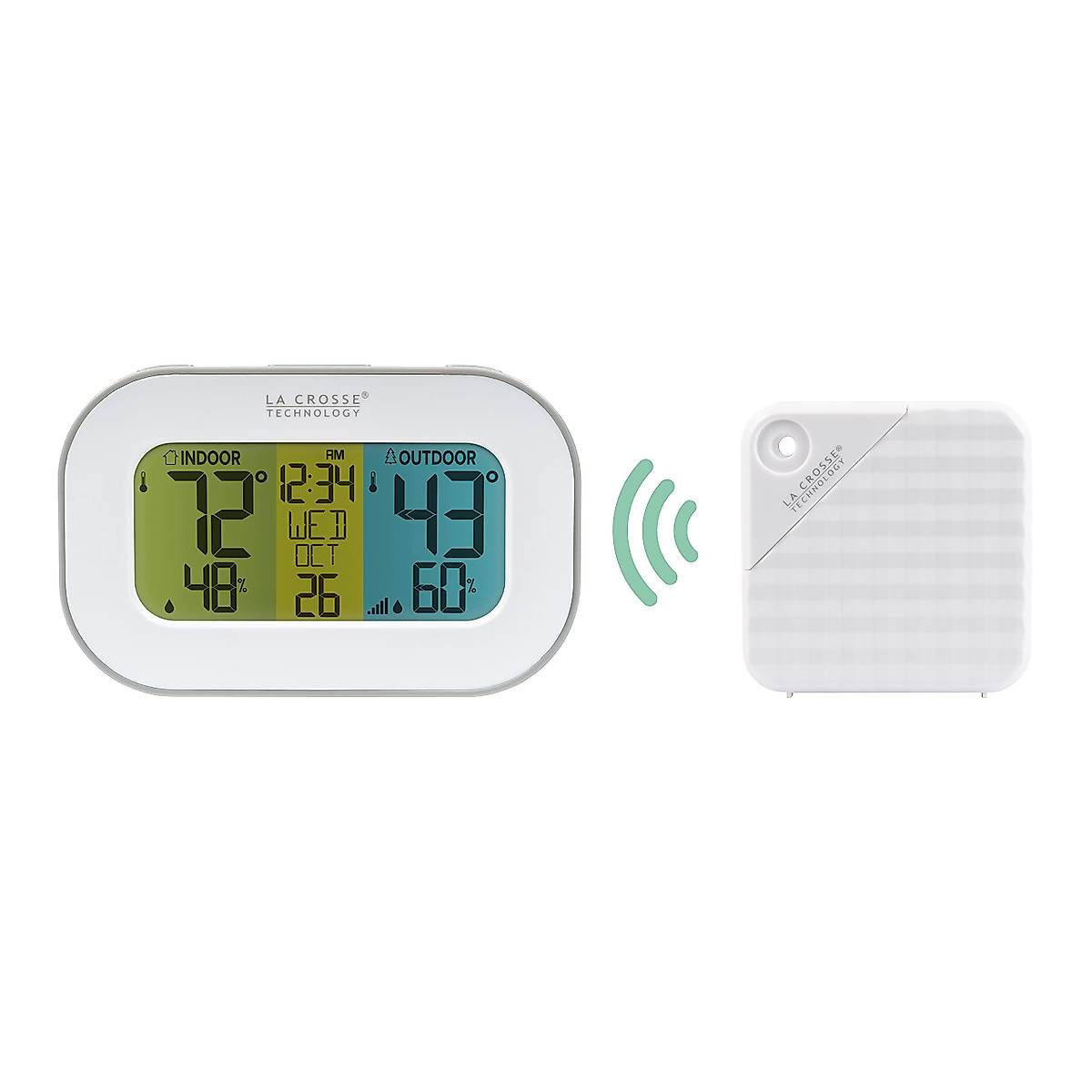 La Crosse Technology 308-148 Wireless Temperature Station with Tri-Color LCD, White