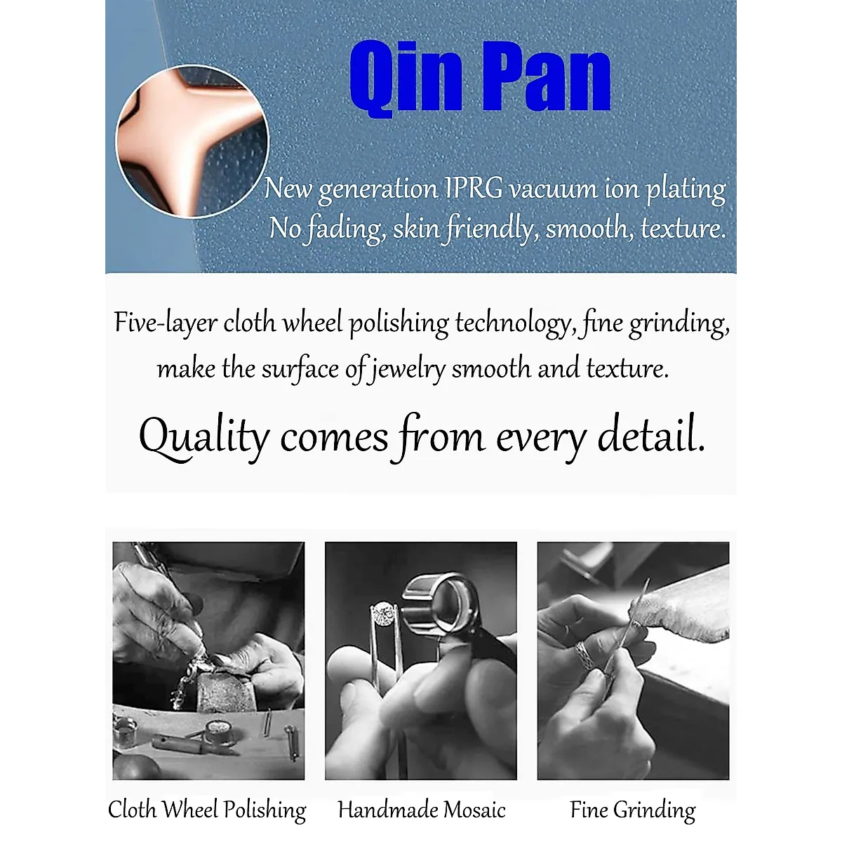 Qinpan 14MM Crystal Pendant Drop Dangle Necklace for Women Glod Plated Costume Jewelry, 24.4*17.8mm, Gold Plated, Cubic Zirconia