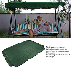 2-Seat Porch Swing Canopy Replacement Waterproof Swing Top Cover Garden Swing Seat Replacement Canopy for Outside, Backyard, Garden(Dark Green)