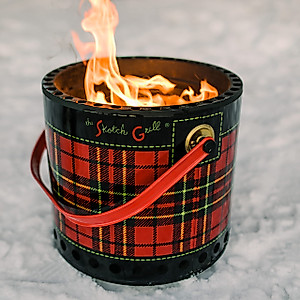 Skotch Kooler Portable Grill, Small & Sturdy Firepit and Mini Grill with Premium Features, Perfect for Tailgating, Camping, Beach or Picnics (13” W x 11.5” H)