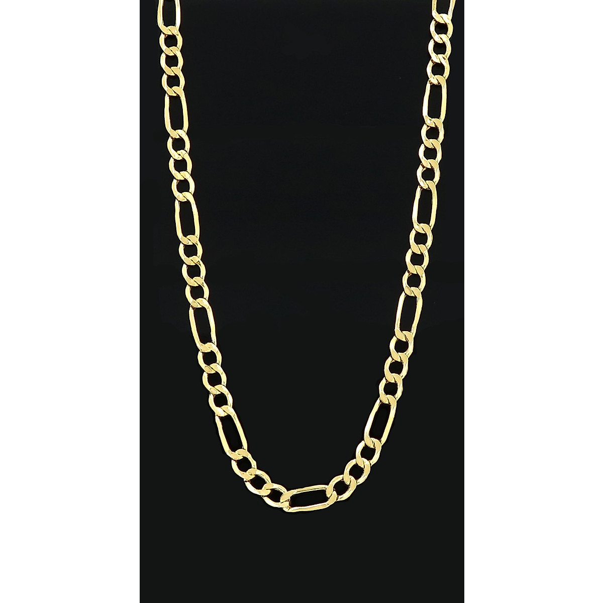 Yellow Gold Figaro Chain Real Solid 14k 16" to 24", 2.5mm (22)