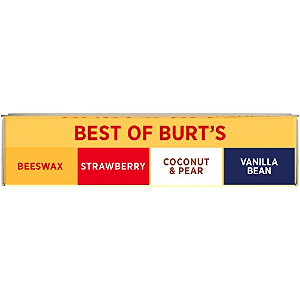 Burt's Bees Lip Balm Easter Basket Stuffers, Moisturizing Lip Care Spring Gift, for All Day Hydration, 100% Natural, Original Beeswax, Strawberry, Coconut & Pear & Vanilla (4 Pack)