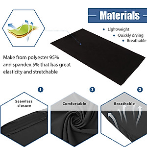 9 Pieces Sun UV Protection Face Mask Cooling Neck Gaiter Balaclava Bandana Scarf (9 Pack(Black))