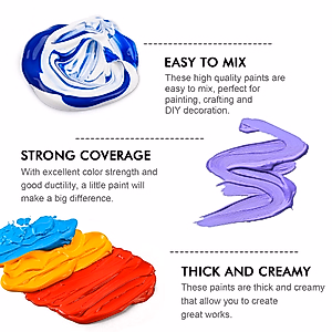 82 Pack Acrylic Paint Set, Shuttle Art 66 Colors Acrylic Paint with 10 Brushes, 22ml/0.74oz Tubes, Vibrant Colors, Artist Painting Supplies for Kids, Adults Painting & Crafting on Canvas, Wood Ceramic