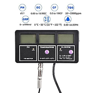 6-in-1 EC CF MV Water Quality Tester, -116 Water Quality Monitor Multi Parameter Meter for Aquariums Hydroponics (110V US Plug)
