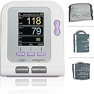 CONTEC-08A Blood Pressure Monitor-Automatic Digital BP Machine with 3 Sizes Cuff for Home Use,Large LCD Display,for 3 User 3x100 Memory