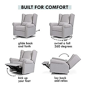 DaVinci Hayden Recliner and Swivel Glider in Misty Grey, Greenguard Gold & CertiPUR-US Certified