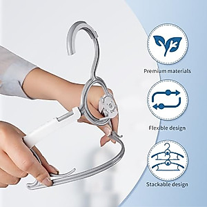 PIGLOG Baby Hangers 100 Pack Extendable Adjustable Kids Hangers, 11-14 Inches Non-Slip Plastic Toddler Hangers for Baby Kid Kids Children Infant Child,Stackable Kid Hangers for Closet Grey Bear