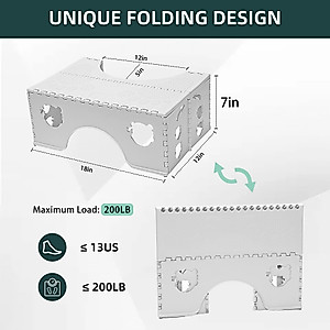 Foldable Toilet Stool, 7inches Healthy Bathroom Squatting Posture Poop Stool with Anti-Slip Feet, A Good Helper to Effective Relief of Constipation, Easy to Storage Toilet Squat Stool.