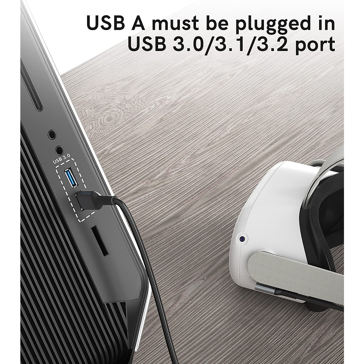 YCCTEAM 16FT Link Cable for PC Steam VR Headset, USB 3.2 Gen1 High Speed Data Transfer & 3A Fast Charging Cable for VR Headset and Gaming PC