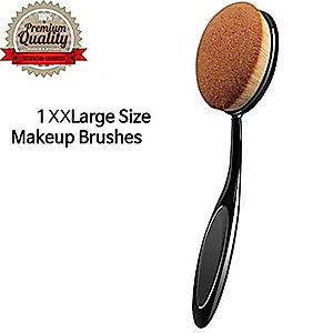 Beautia Oval Makeup Brush 2X Large Size Fast Flawless Application Liquid Cream Powder Foundation
