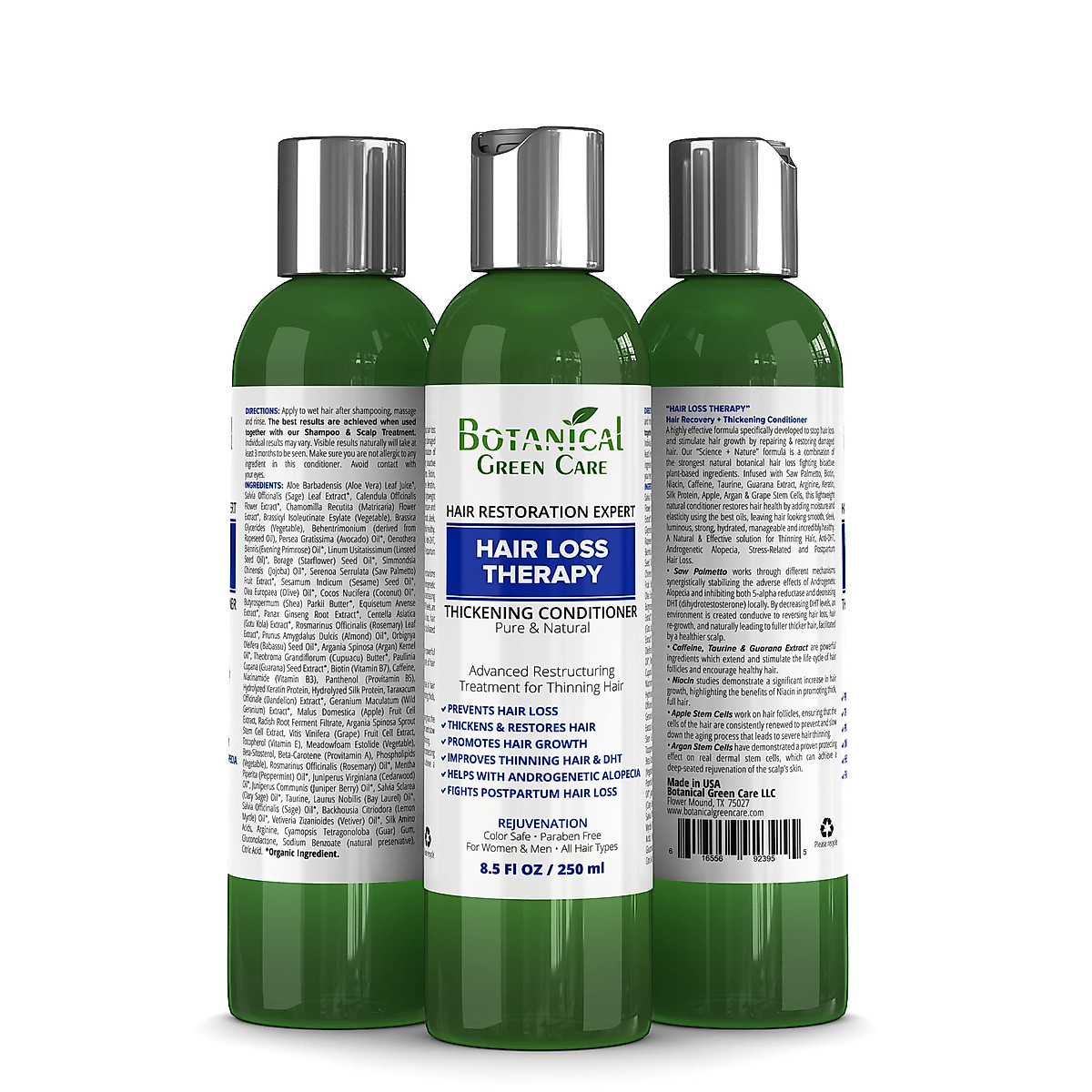 Botanical Green Care Thickening & Volumizing CONDITIONER, Hair loss Conditioner, Thickening Conditioner for Thinning Hair, Hair Growth Conditioner, Hair Strengthening, Hair Loss Products.Color Safe