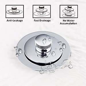 Artiwell Universal Lift and Turn Bath Drain Stopper and Cover, Bathtub Drain Stopper, Replaces Lift and Turn, Tip-Toe and Trip Lever drains for Tub, EZ Installation and Clearing (Chrome Plated)