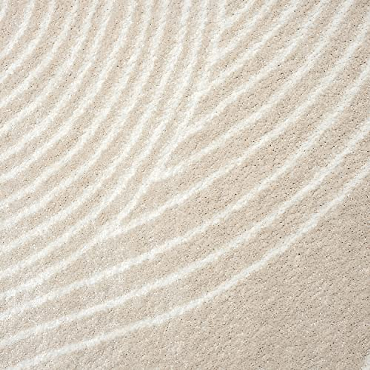 Abani Nuevo Collection Area Rug - Transitional Beige/Cream Design -5'3" x 7'6" - Easy to Clean - Durable for Kids & Pets - Non-Shedding - Medium Pile - Soft Feel - for Living Room, Bedroom