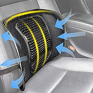 Teraves Lumbar Support for Office Chair, Car Seat or Home Chair, Double Breathable Mesh Back Support Cushion for Driving Comfort and Posture Support