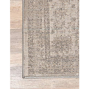 Unique Loom Sofia Collection Area Rug - Salle Garnier (3' 3" x 19' 8" Runner, Gray/ Ivory)