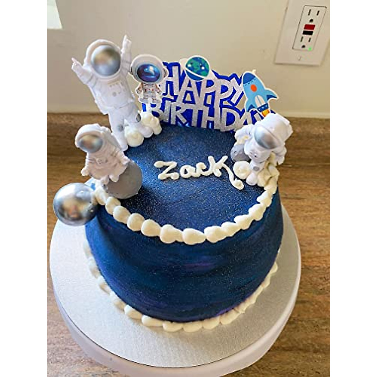 JeVenis Space Birthday Cake Topper Space Birthday Cake Decoration Space Cupcake Decoration Rocket Cake Decoration Astronaut Cake Decoration