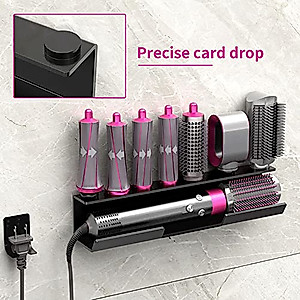 Wall Mount Holder for Dyson Airwrap Styler Hair Curling Iron Wand Barrels and Brushes Storage Stand Rack with Cord Organizer Acrylic
