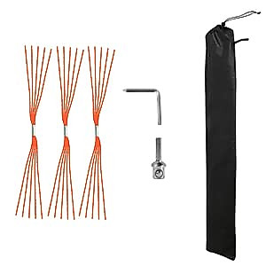 CLLVGOKD Chimney Sweep Kit 30 FT Chrome Button Locking System Chimney Cleaning kit with 9 Reinforced Nylon Flexible Rods Snap Locking 45 Degree Angle Driven by Drill for Fireplace Flue Home Use