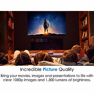 Optoma LH150 Portable 1080p LED Mini Projector with Battery, for Outdoor Movies or Office Presentations, 2.5 Hour Battery Life, USB Display Screen Mirroring, Smartphone Compatible, Black