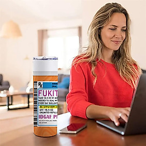 Fukitol Insulated Skinny Tumblers Cup Coffee Mug with Lid honest placebo pill 20oz Reusable Stainless Steel Water Bottle for Hot & Cold Drinks Tea Cup Iced Coffee Travel Mug (Pack of 1)
