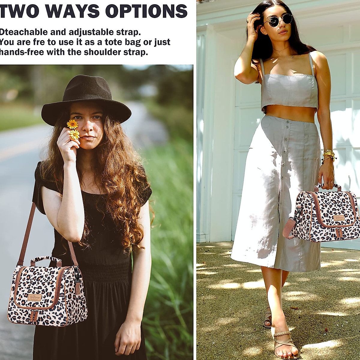 Buringer HOMESPON Insulated Lunch Bag Fashionable Cooler Tote Reusable Lunch Box Container with Shoulder Strap for Work Picnic or Travel (M-leopard)