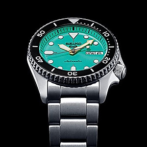 Seiko 5 Sports Gents SKX Midi Automatic Watch SRPK33K1, Teal/Grey