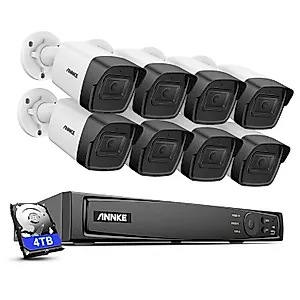 ANNKE 16CH PoE Security Camera System, 8X 3K/5MP Wired PoE IP Cameras with Color Night Vision, IP67, AI Motion Detection, Compatible with Alexa, 12MP H.265+ NVR with 4TB HDD for 24/7 Recording