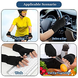 COMNICO 1 Pair Compression Arthritis Gloves Breathable Fingerless Compression Gloves Copper Infused Non-slip Gloves for Women Men Relieve Hand Pain Rheumatoid Pains (L)