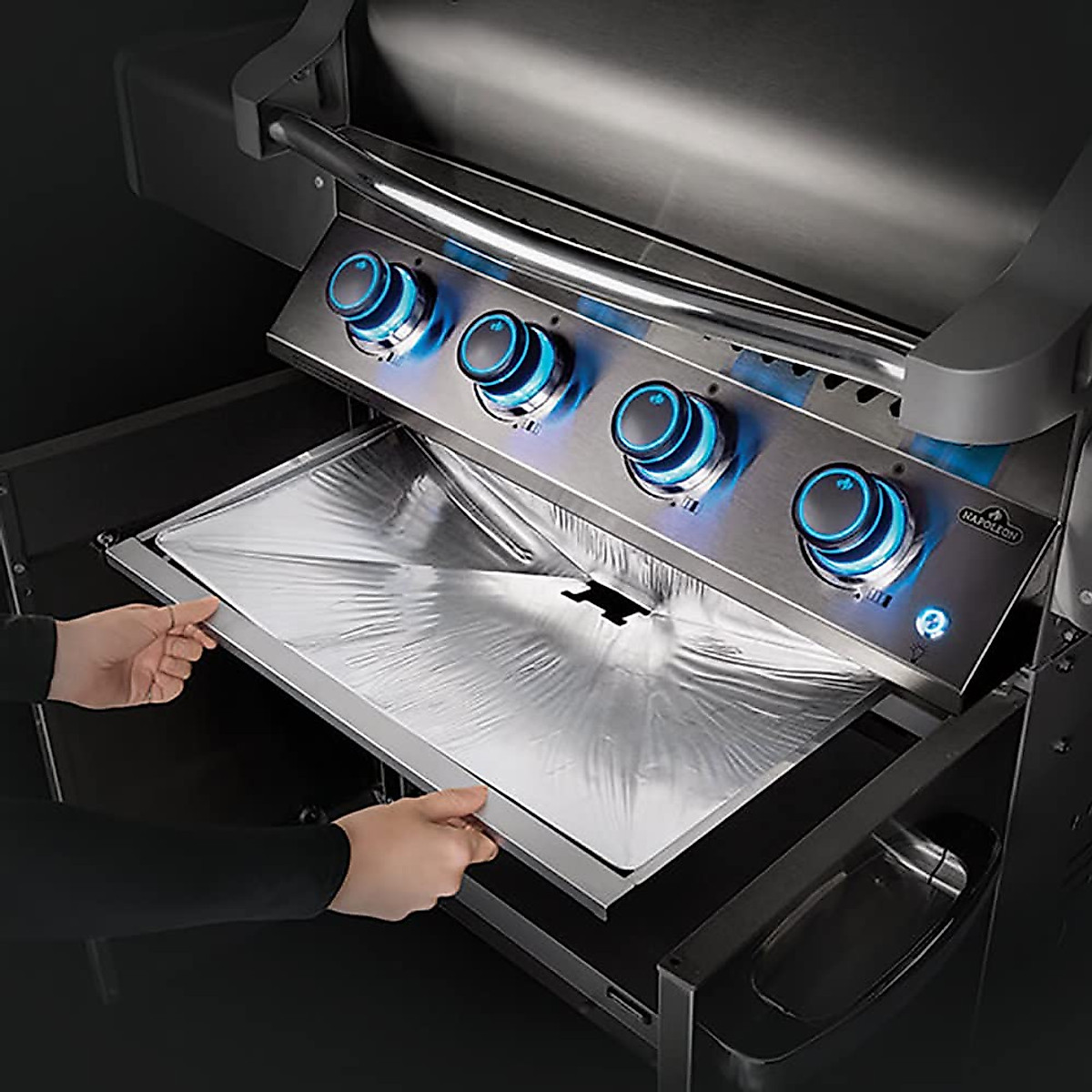 Napoleon Grills 62020 Liner for Rogue 425 Models-Pack of 3 Grill Drip Pans, Silver