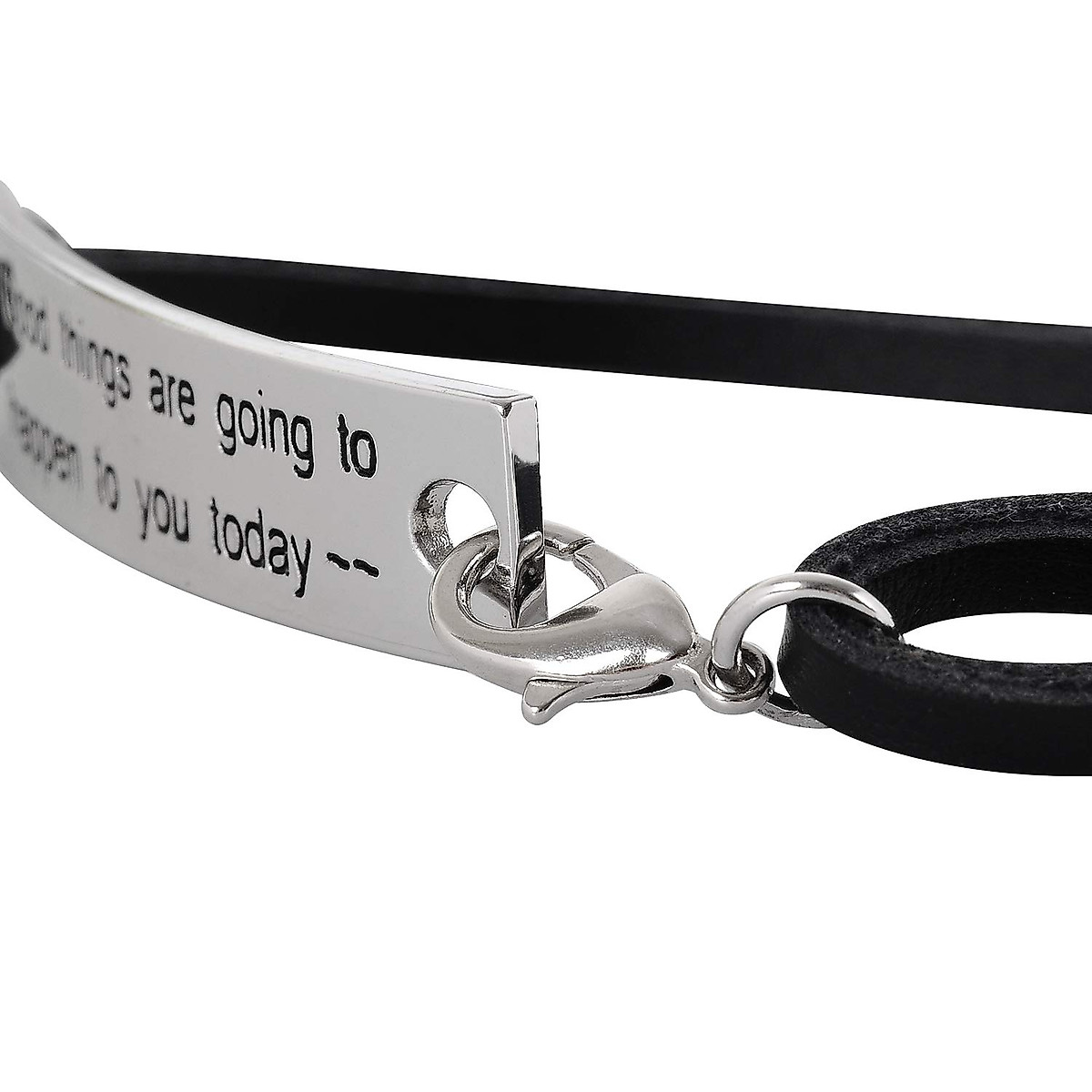 AleapDoll Christmas Stocking Stuffers Gifts 12 Pcs Bulk Inspirational Gifts Leather Bracelets for Women Girls Motivational Quotes Message Encouragement Cuff