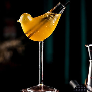 Mezchi 4 Pack Bird Cocktail Glasses, 160ml/5.4 Oz Bird Shaped Martini Glass, Clear Fancy Drinking Glasses, Unique Wine Glasses for champagne, Mixed Drinks, Party, Wedding and Home decor