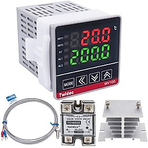 Twidec/ MV100-B10 Digital Display PID Temperature Controllers and Waterproof Dustproof IP67 Junction Box ABS Plastic Electrical Project Box