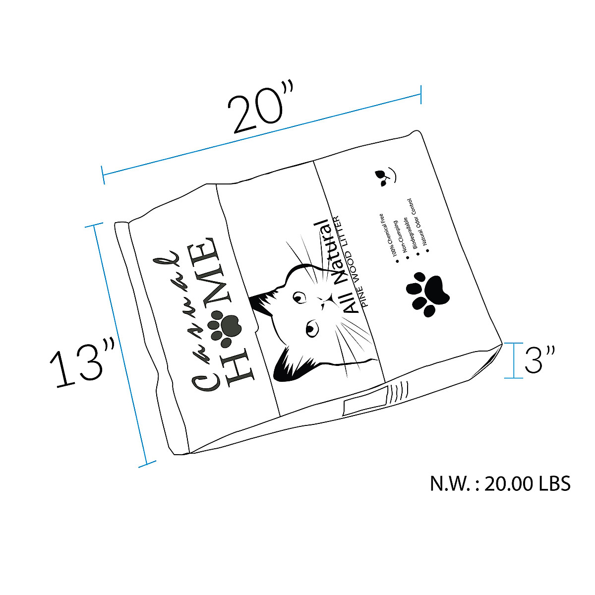 Casual Home 100% Natural Pine Wood Non-Clumping Cat Litter Wood Pellets