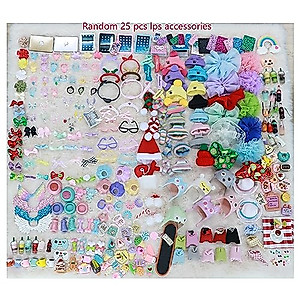 LPS Accessories Lot (Random 25 PC) LPS Clothes Bow Skirt Collar Food and Drink Laptop Necklace Phone Fit LPS Figures LPS Cat Collie Cocker Spaniel Great Dane Dachshund Toy Pets