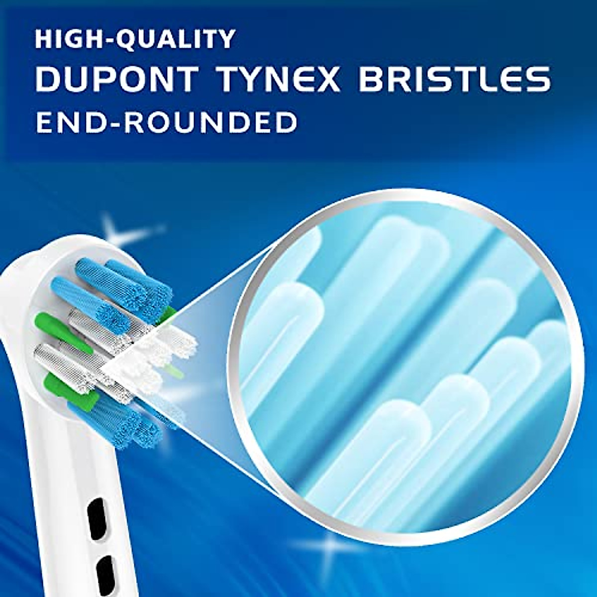 Replacement Toothbrush Heads Compatible with Braun Oral-B Electric Toothbrushes, 4PCS, Accessories for Vitality FlossAction, Fit Oral B Handles 3756 3757 3744 3765 3709 4729