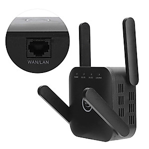 Kafuty-1 WiFi Range Extender, Wireless WiFi Repeater Signal Amplifier Up to 300meters / 984.3ft, WiFi Repeater Up to 300Mbps Speed, 2.4 ghz, 802.11 b/g/n, with Ethernet Port(Black US)