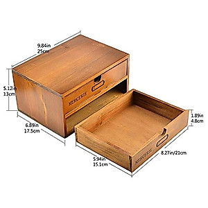 Ochine Creative Drawer-Type Cosmetic Storage Box Retro Old Style Wooden Multifunctional Desktop Storage Box