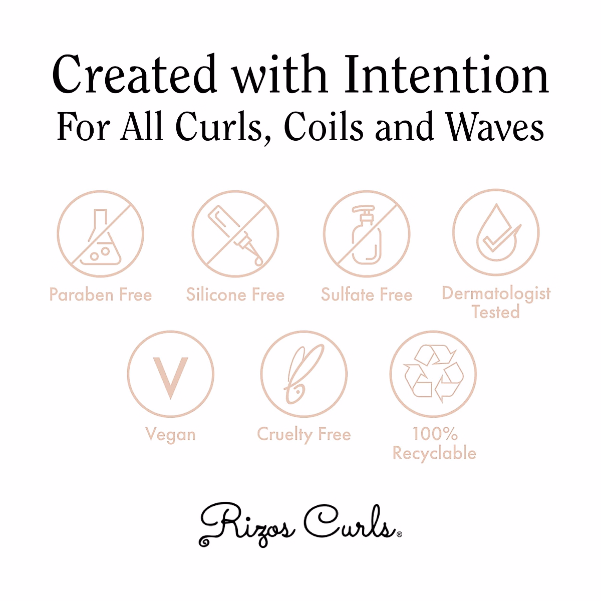 Rizos Curls Deep Conditioner, Strengthens & Moisturizes Hair while Controlling Frizz, Add Softness and Manageability with Coconut Oil, Sunflower Oil & Shea Butter, 10 oz