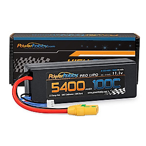 Powerhobby 3s 11.1v 5400mah 100c lipo Battery w XT90 Plug Hard Case (2 Pack) Fits : Arrma Kraton Nero Tyhpon Senton Tailon Outcast FAZON