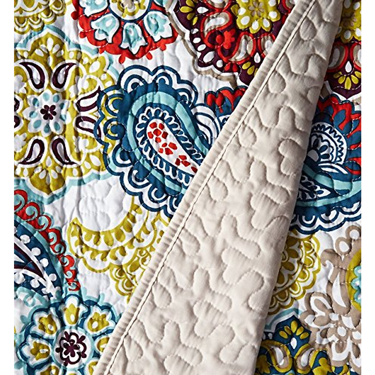 Mi Zone Tamil Luxury Quilted Throw Ivory 60*70 Premium Soft Cozy Microfiber For Bed, Coach or Sofa