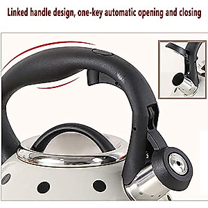 Tea Kettle Whistling Tea Pots Camping Kettles for Boiling Water Stainless Steel Whistling Kettle with Handle Gas Stove Top Kettle Chihen220117(Color:Red;Size:3L)